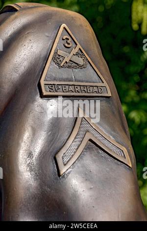 Military insignia on uniform of the 3rd US Armoured Division Spearhead ...