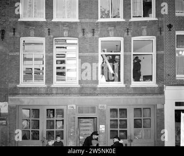 Aftermath of a gas explosion in Amsterdam in the Goudsbloemstraat ...