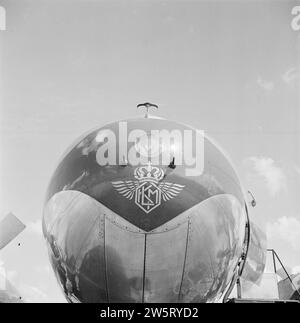 The nose of a KLM Convair 240 with the KLM emblem under the searchlight ...