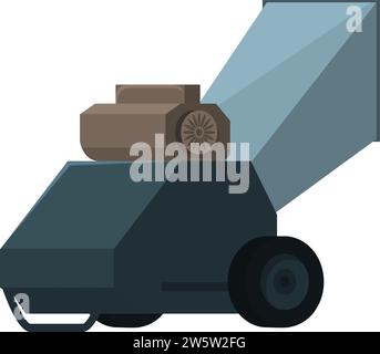 Working shredder icon cartoon vector. Chipper equipment. Grass cutter ...