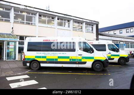 Welsh ambulance ambulances parked outside Glangwili Hospital ...