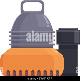 Pipe submersible pump icon cartoon vector. Motor valve. Pipe gear ...