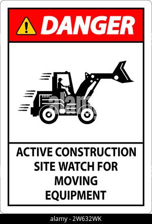 Construction Area Sign Danger - Active Construction Site, Watch For ...