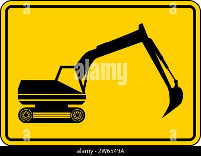 Warning excavator sign Stock Vector Image & Art - Alamy