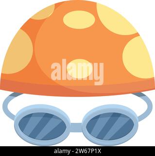 Funny kid swim cap icon cartoon vector. Beach fashion. Athlete contest ...