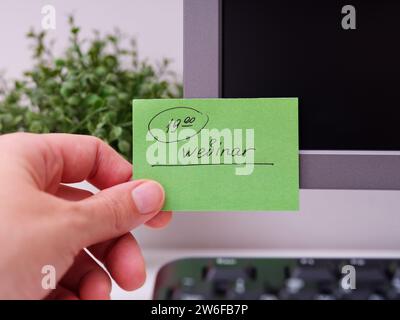 Handwriting text Time For Webinar. Word for seminar conducted over the ...