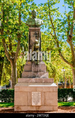 Statue of Ángel Melgar in the Lepanto Gardens in the Plaza de Oriente ...