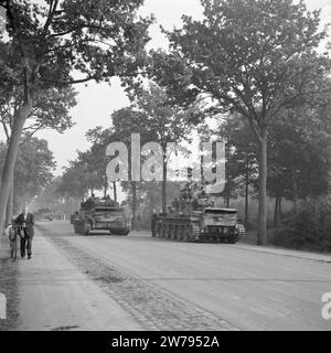 Tank units of the Irish Guards advance through the corridor towards ...
