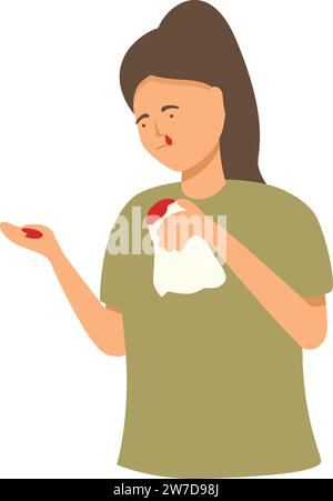 Nosebleed medical icon cartoon vector. Infected nose. Pain head nasal ...