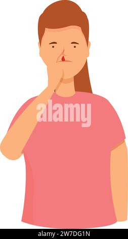 Girl nosebleed icon cartoon vector. Face sad disease. Pain infected Stock Vector Image & Art - Alamy