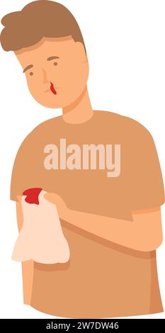 Medicinal lady blood icon cartoon vector. Head medical face. Pain nose ...