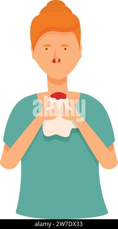 Nosebleed epistaxis icon cartoon vector. Medical face problem. Nose pain Stock Vector Image ...