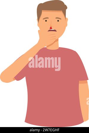 Nosebleed epistaxis icon cartoon vector. Medical face problem. Nose pain Stock Vector Image ...