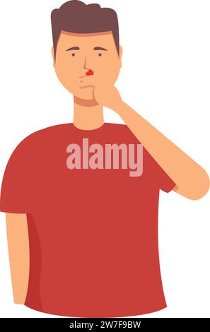 Nosebleed epistaxis icon cartoon vector. Medical face problem. Nose pain Stock Vector Image ...