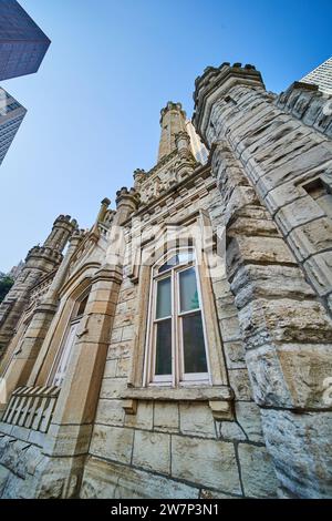 Castle architecture of Chicago original, historic water tower under ...