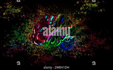 colorful brain illustration with paint splatters digital painting Stock ...