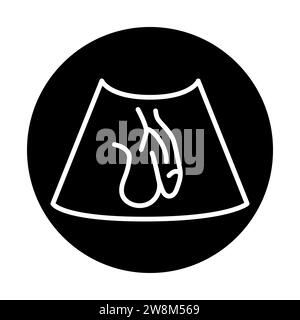 Ultrasound male reproductive system black line illustration ...