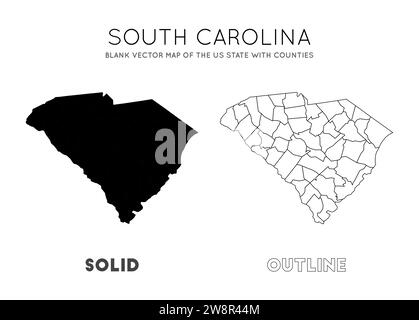 South Carolina map. Borders of South Carolina for your infographic ...