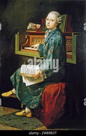 Wolfgang Amadeus Mozart in 1767 1767 by Joseph Duplessis Stock Photo ...
