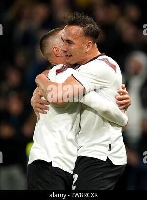 Derby County's Kane Wilson celebrates scoring their side's second goal ...