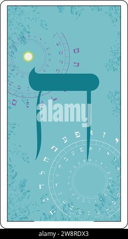 Design for a card of Hebrew tarot. Hebrew letter called Yod large and ...