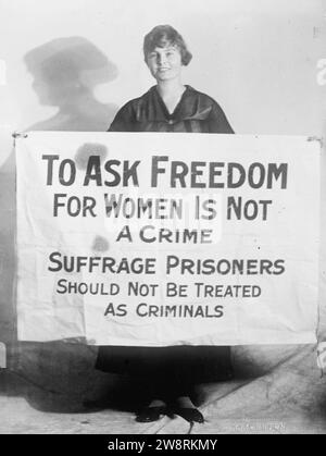 WOMAN SUFFRAGE. LUCY BRANHAM WITH POSTERS Stock Photo - Alamy