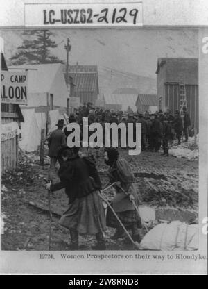 Women prospectors on their way to Klondyke. Women prospectors on their ...