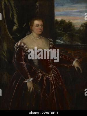 Portrait of Dogaressa Morosina Morosini. Workshop of Jacopo Tintoretto ...