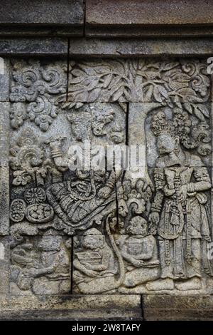 The carved stone in the of penataran temple Stock Photo - Alamy