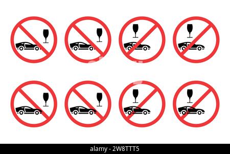 Don’t drink and drive sign, prohibition symbol vector Stock Vector ...