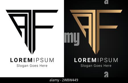 Luxury Initial ATF or FTA Monogram Text Letter Logo Design Stock Vector ...