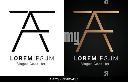 Luxury Initial ATF or FTA Monogram Text Letter Logo Design Stock Vector ...