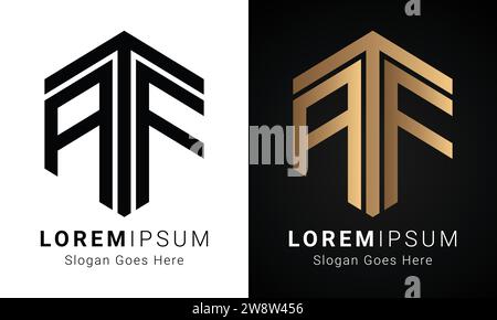 Luxury Initial ATF or FTA Monogram Text Letter Logo Design Stock Vector ...