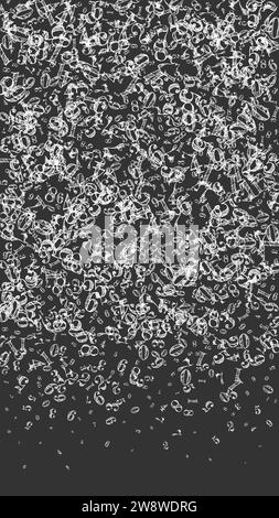 Scattered numbers. White chalk digits flying chaotic. Back to school ...