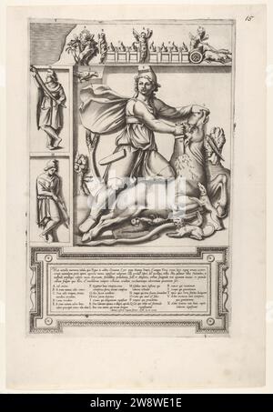 Relief with Mithras kneeling upon a bull and driving a sword into its ...