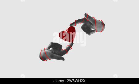 Female hands with string connected to heart symbol. Equal love, Lgbt ...