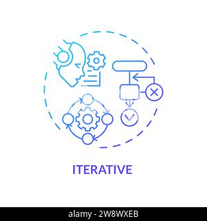 Thin line simple blue iterative icon concept Stock Vector Image & Art - Alamy