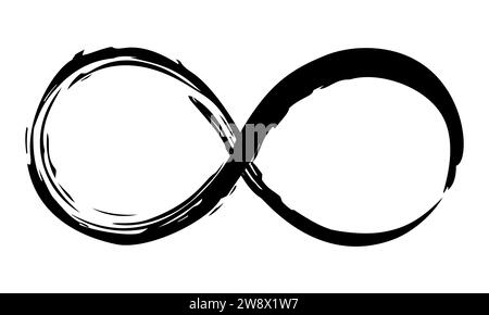 Infinity symbol hand painted with grunge brush stroke and black paint ...