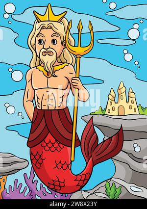 Merman Cartoon Colored Clipart Illustration Stock Vector Image & Art ...