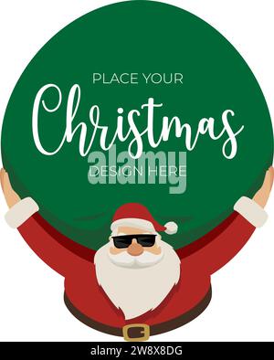 Merry Christmas Santa Claus delivering gifts by chimney poster Stock ...