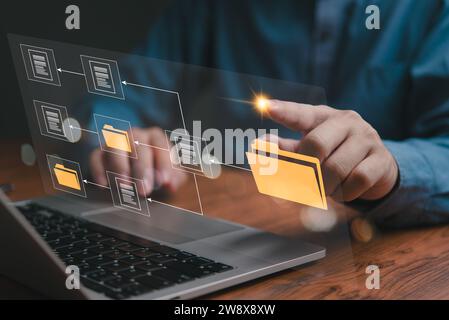 IT working on computer Business processes Document Management System ...