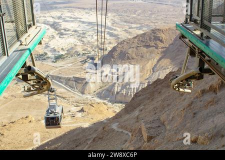 7 Novr 2022, The cable Car to the ancient ruins at Massada in the South ...