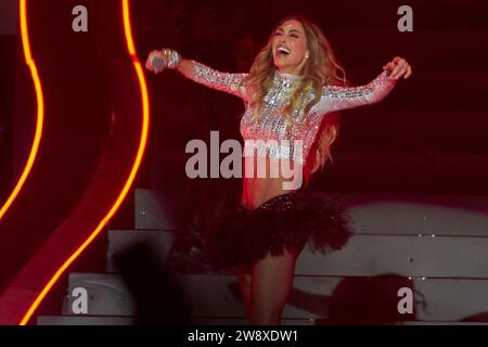 Anahi of the Mexican pop band RBD performs in concert at the Foro Sol ...