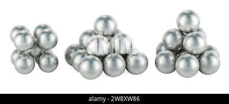 BCC, body-centered cubic atoms package crystal lattice structure. 3D ...