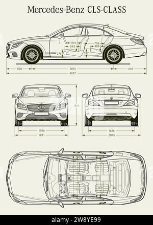 Mercedes Class S 2014 car blueprint Stock Vector Image & Art - Alamy