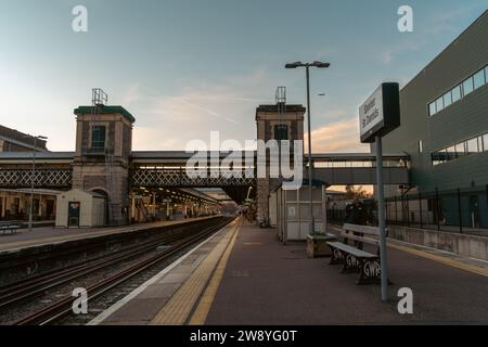 Exeter, UK - 25 November 2023: Exeter St Davids train station early ...