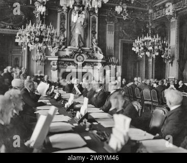 "The Peace Conference in session at Quai d'Orsay, Paris. The conference ...