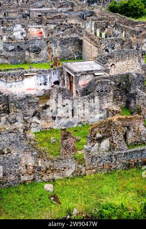 Ruins in Via di Mercurio in the archaeological site of Pompeii, an ...