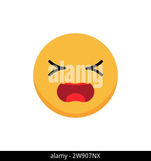 Smiley is afraid. Cartoon emoji. Flat vector illustration Stock Vector ...