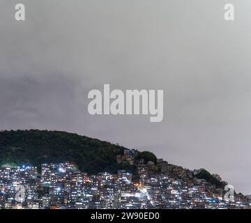 Hillside Favela in Brazil Illuminated at Nighttime Stock Photo - Alamy